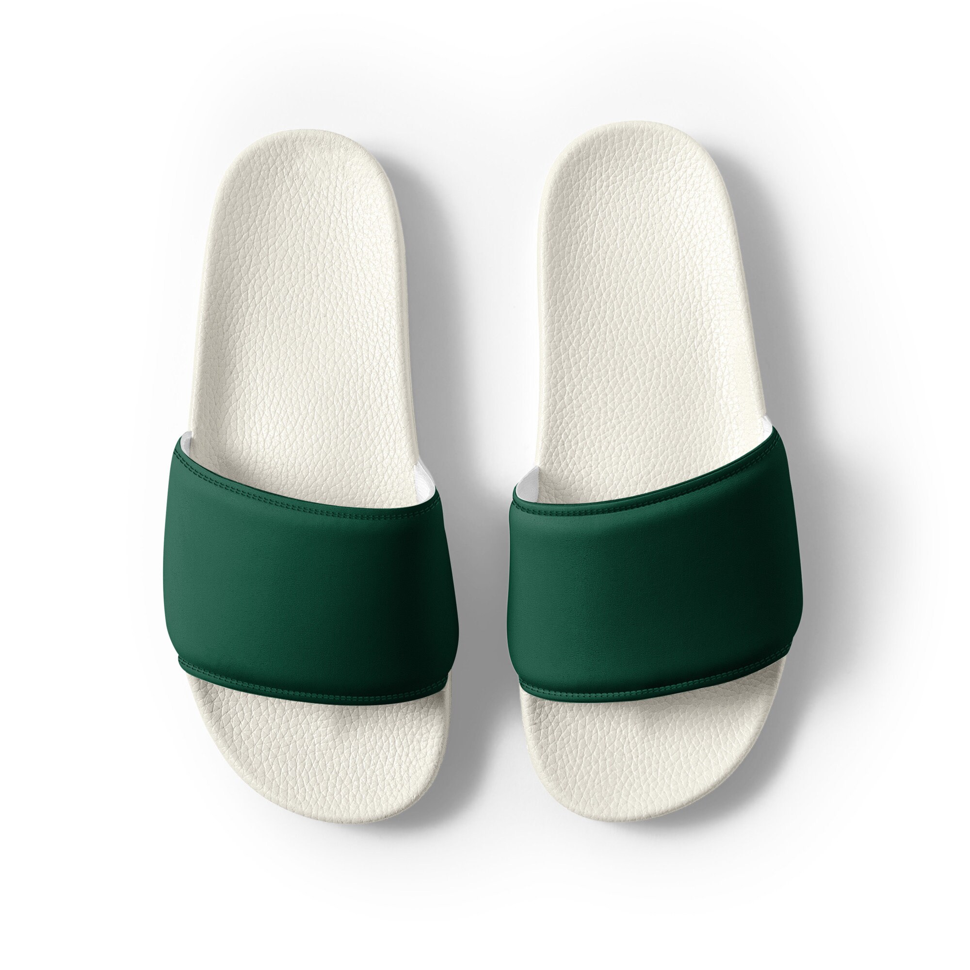 MENS GREEN SLIDES British Racing Green Pool Slides Black Sole Slides ...