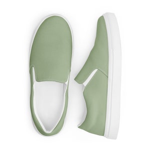 Womens Sage Green Slipons - Sage Green Slip on Shoes - Canvas Slip-ons ...