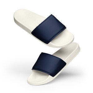 Womens Navy Slides - Dark Blue Slides - Navy Pool Shoes - Navy and ...