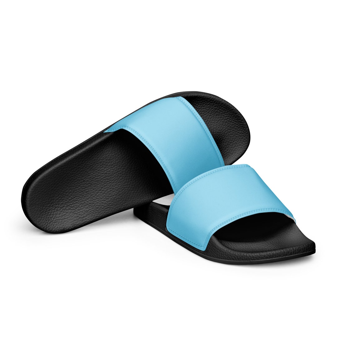 Womens Light Blue Slides Light Blue Pool Slides Pool Mules Waterproof ...