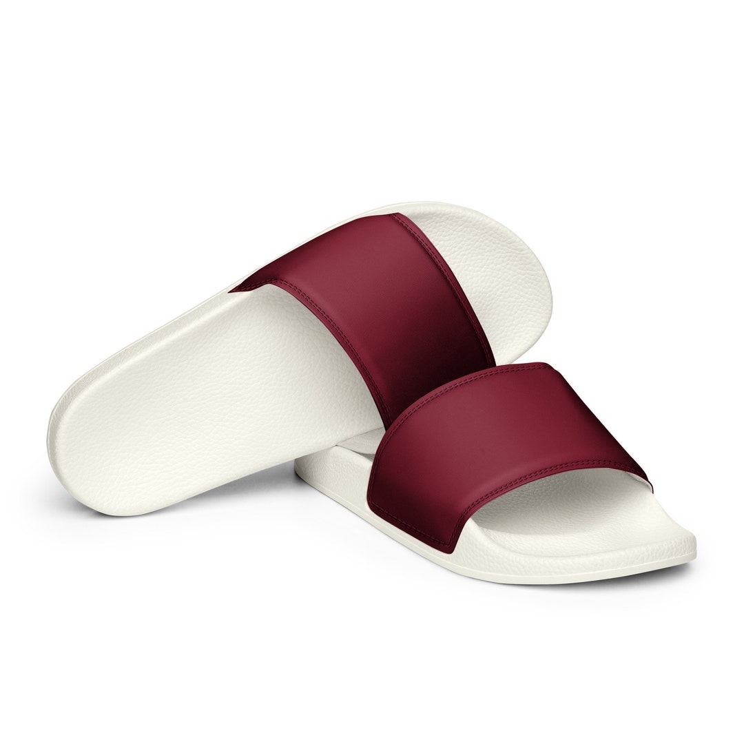 Burgundy Womens Slides - Dark Red Slides - Burgundy Slides - Mules ...