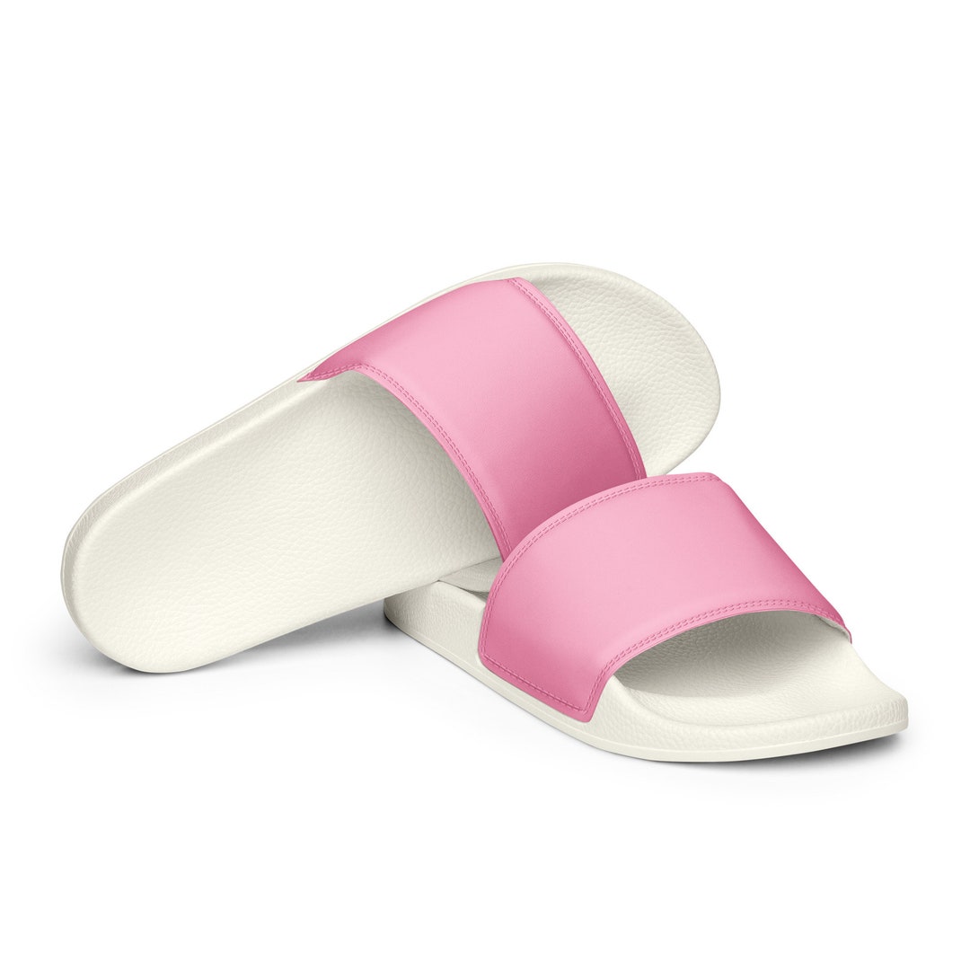 Womens Pink Slides Pink Pool Slides Beach Shoes Waterproof Slides Pink ...
