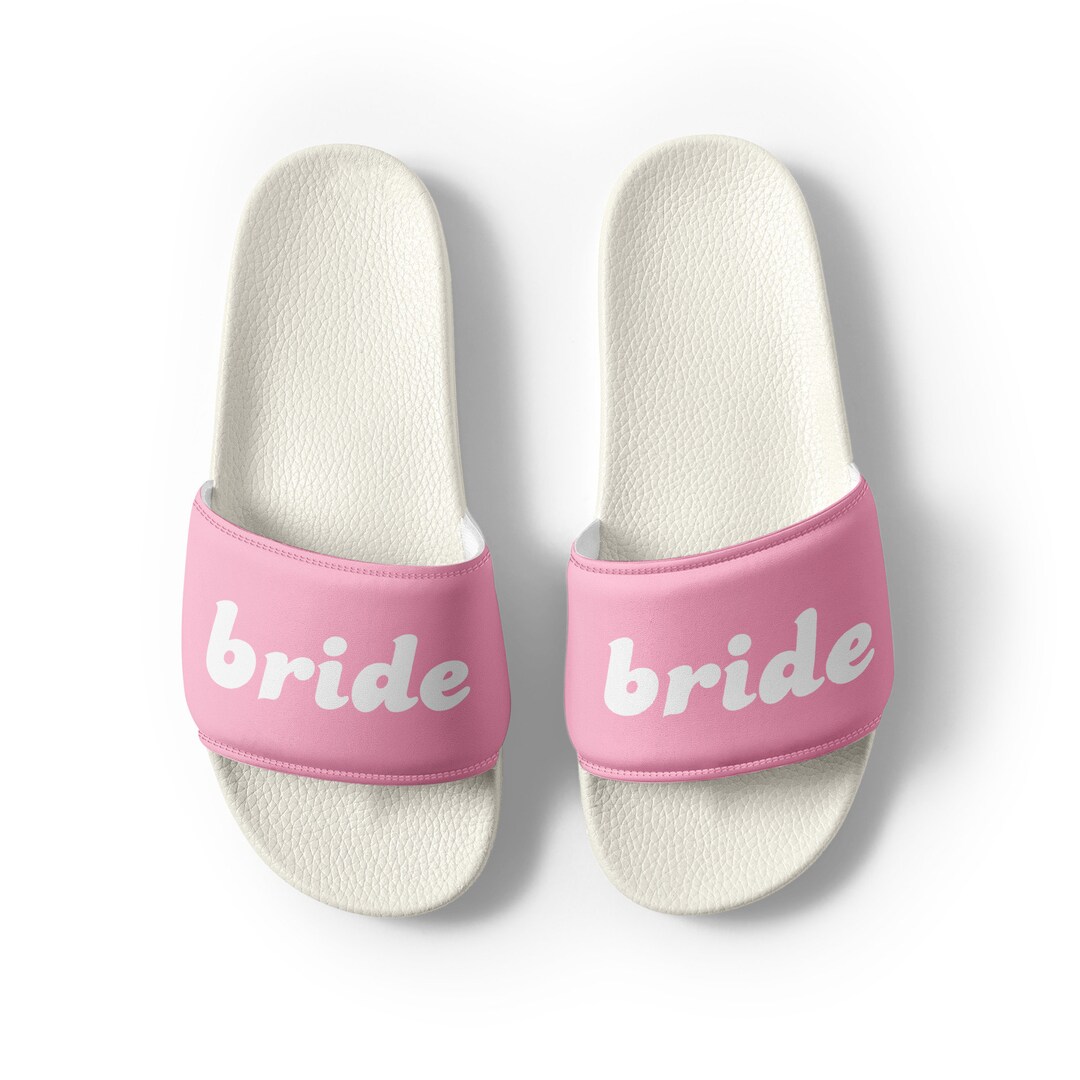 Bride Slides Pink Bridal Slippers Waterproof Pink Slides Pool Shoes ...