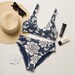 NAVY ROMANTIC BIKINI Dark Blue Bikini Set With Printed Lace - Etsy