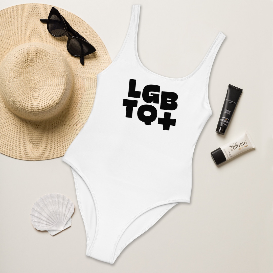 LGBTQ SWIMSUIT Women One Piece Swimsuit White Swimsuit Lgbtq Pride ...