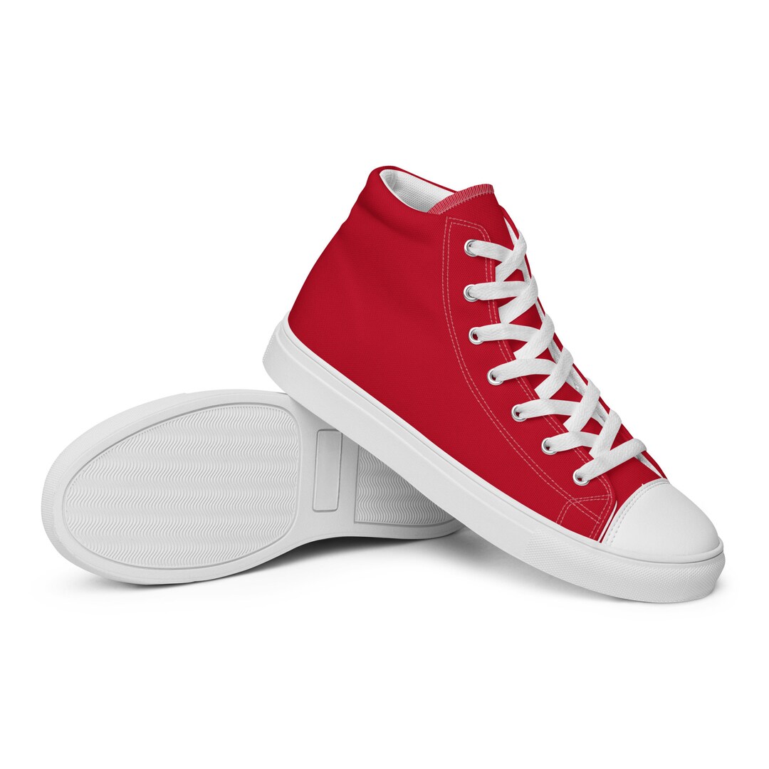 Red High Tops Women Red High Top Canvas Shoes Christmas Shoes Christmas ...