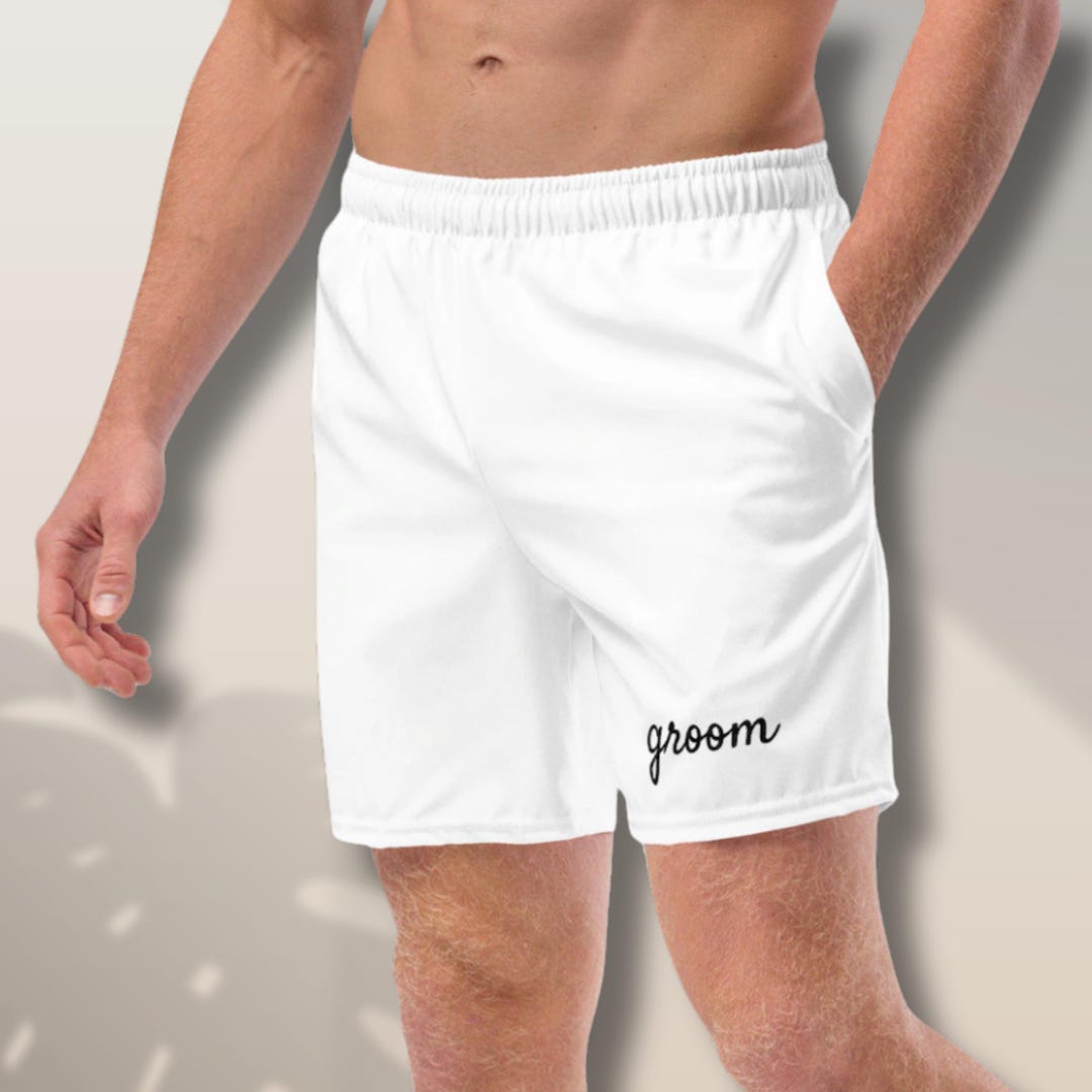 Groom Swim Trunks: Beach Wedding Swimwear, Bachelor Party, Plus Size ...
