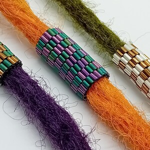 Bugle Bead Chequered Dreadlock Beads - Natural and Synthetic Dreadlock ...