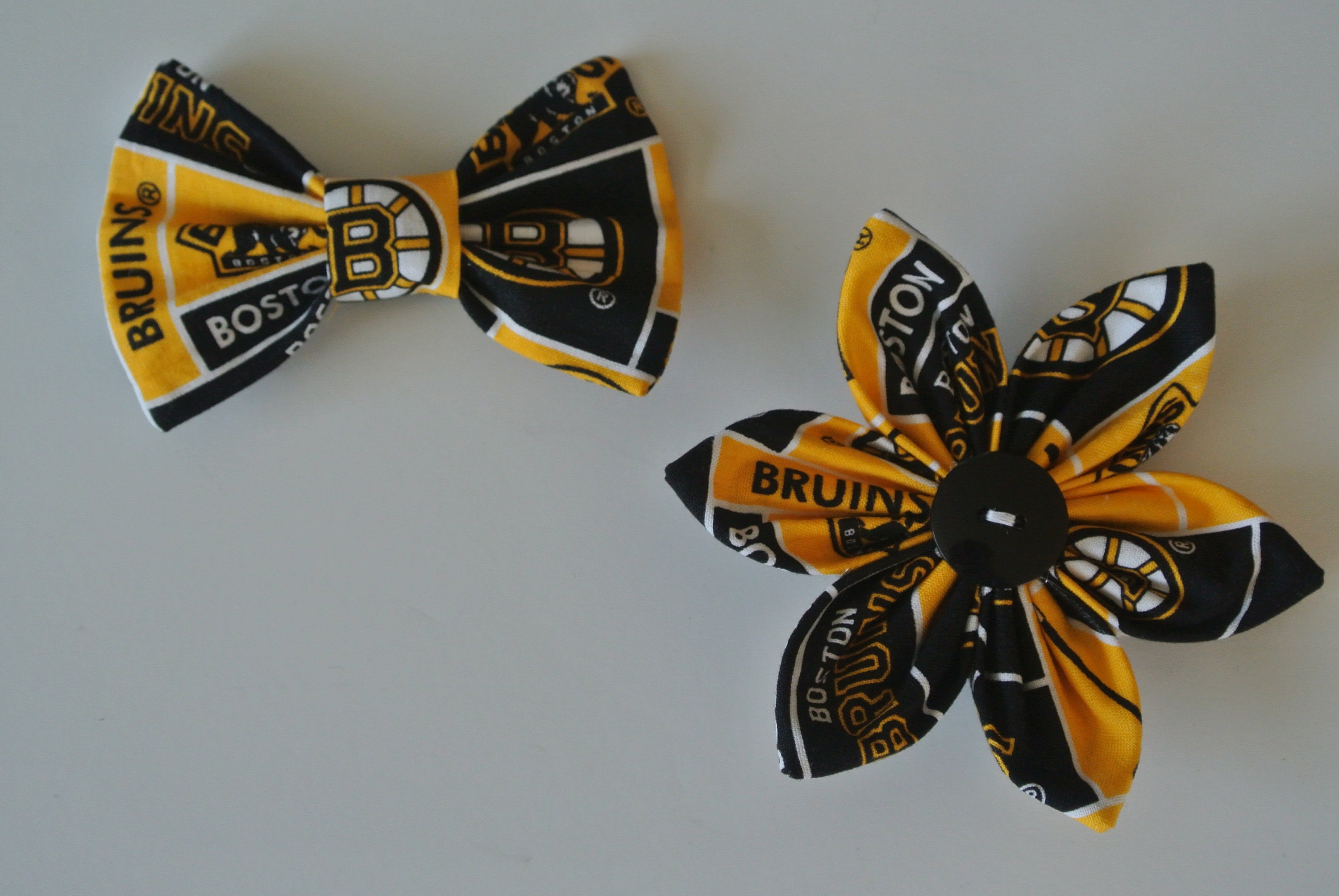 Boston Bruins NHL collar flower or bow tie for dog // cat // | Etsy