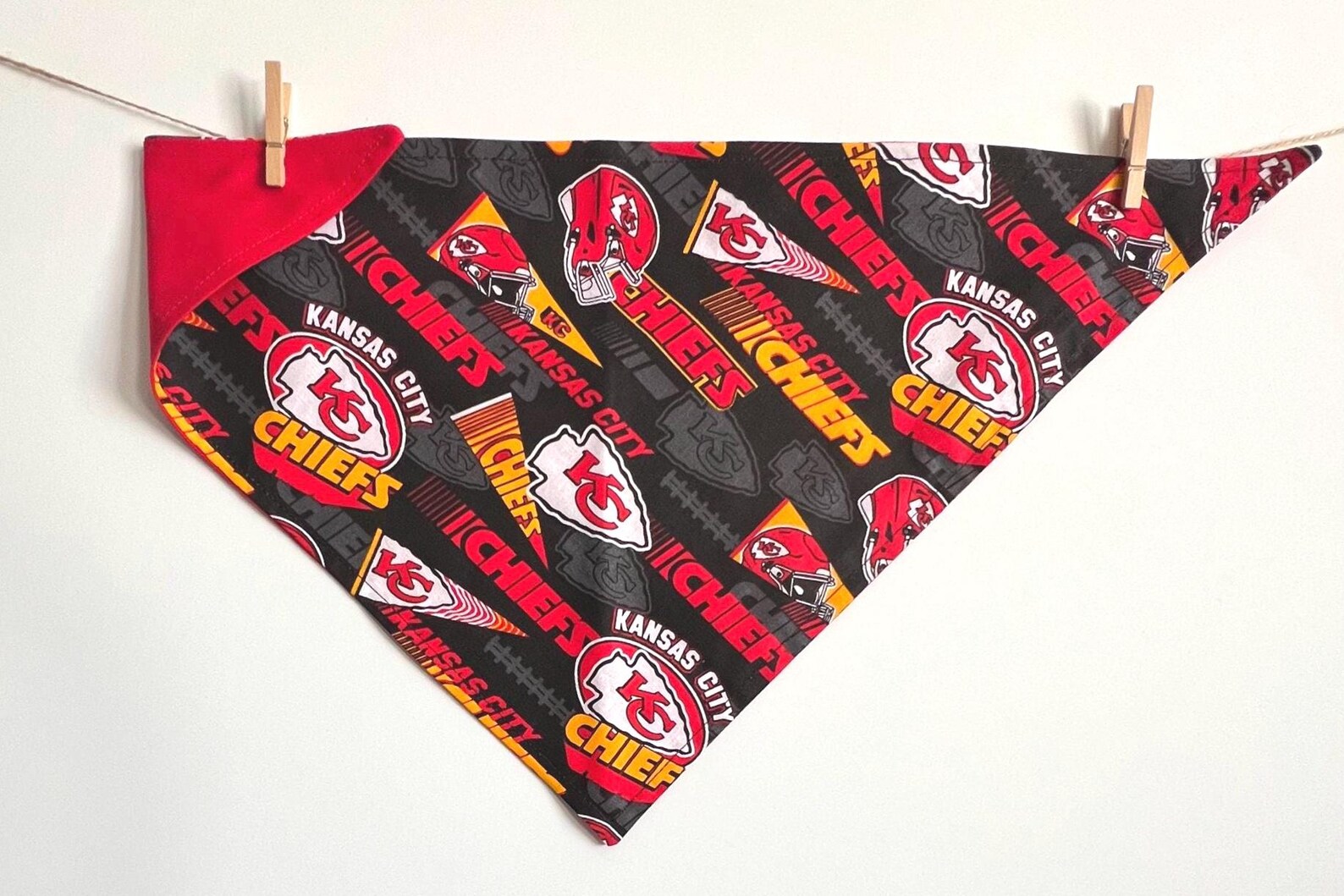 Kansas City Chiefs Tie on Bandana for Dog // Cat // Puppy // Handmade ...