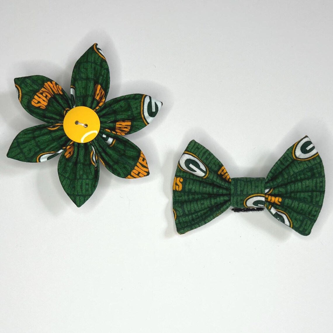 Green Bay Packers Fabric Collar Flower or Bow Tie for Dog // Cat ...