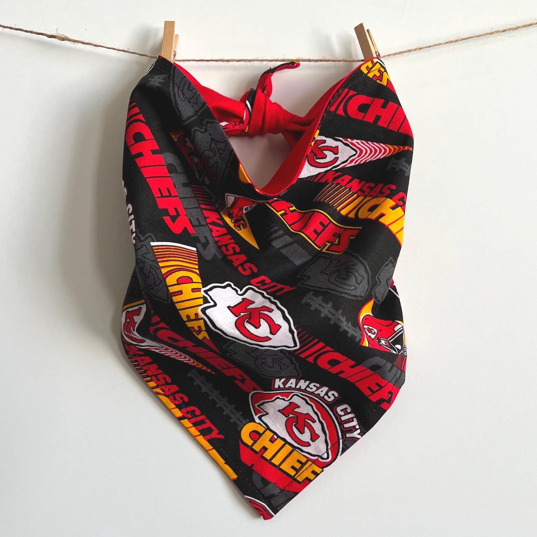 Kansas City Chiefs Tie on Bandana for Dog // Cat // Puppy // Handmade ...