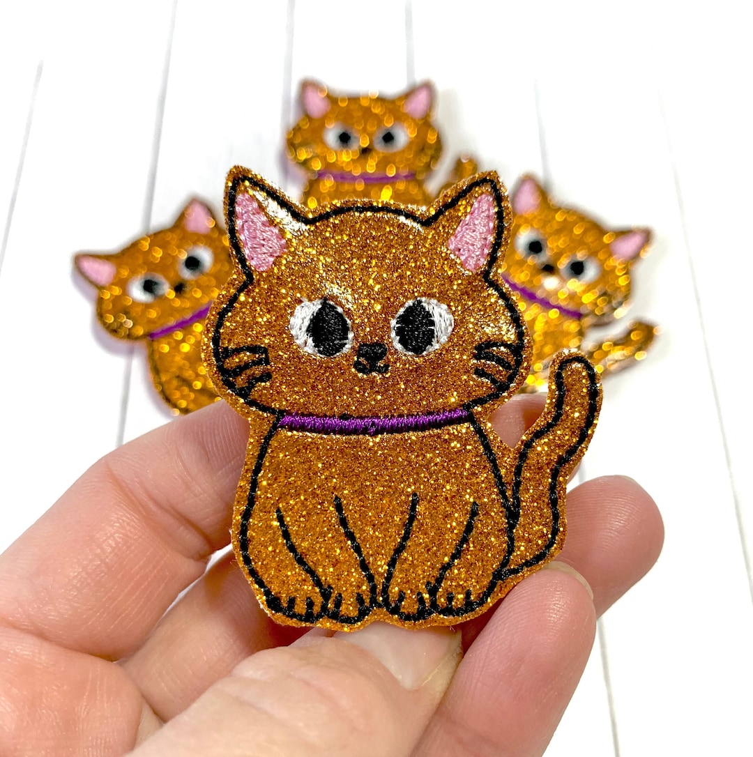 Orange Kitty Feltie, Cat Feltie Embellishment, Kitty Cat Felties ...
