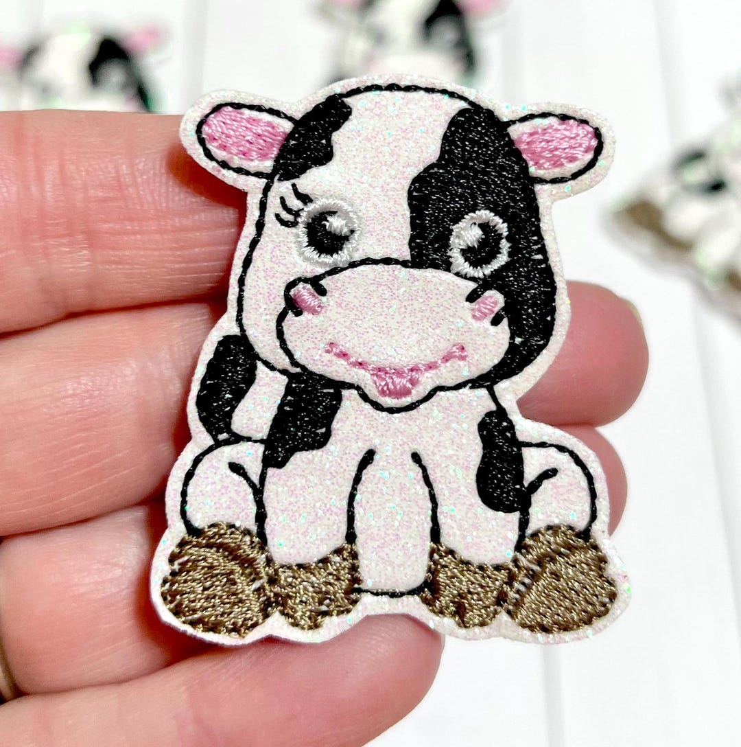 Cute Cow Feltie, Baby Cow Feltie Embellishment, Calf Feltie, Black ...