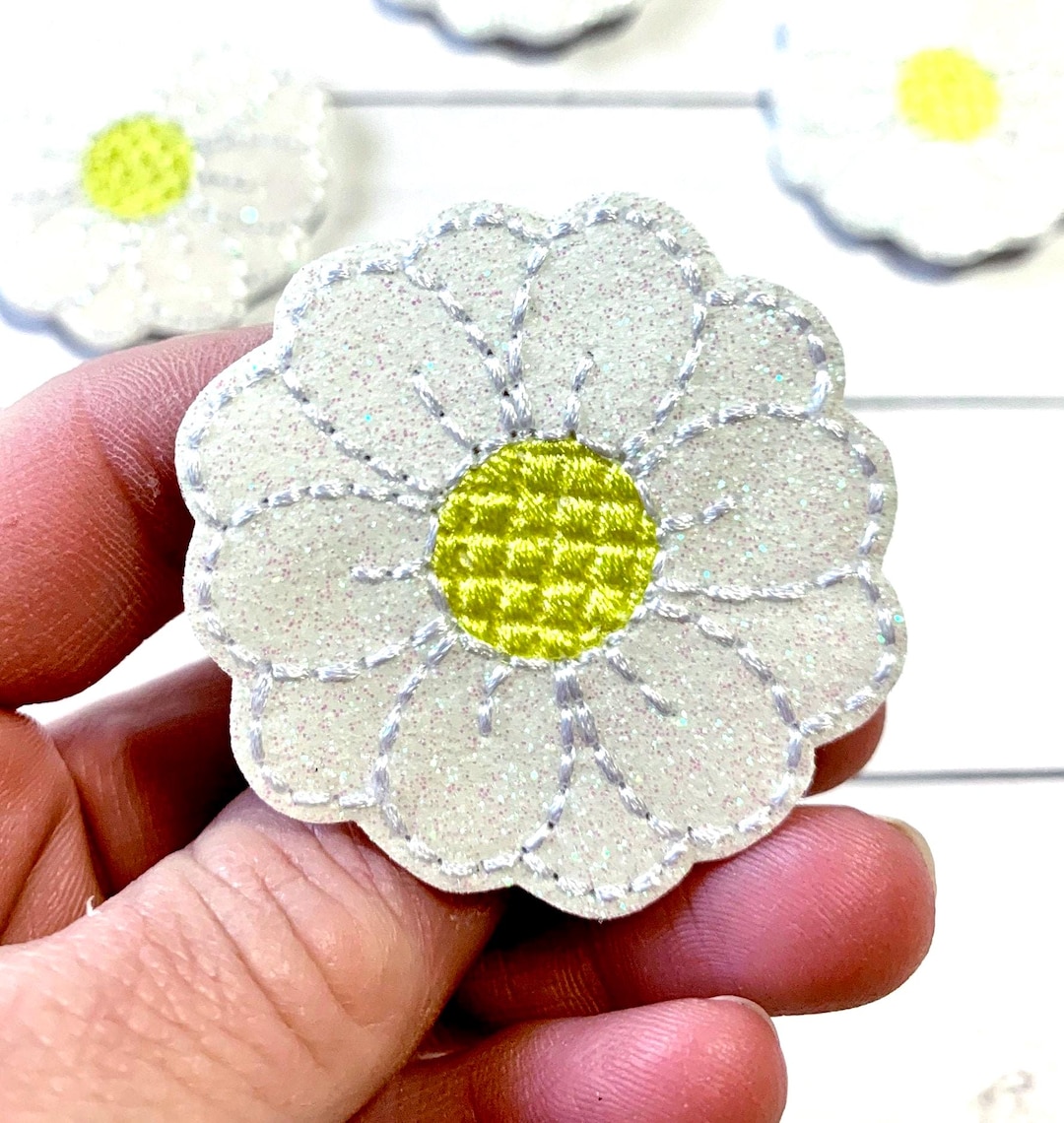 White Daisy Felties, Flower Feltie Embellishment, Floral Feltie, Flower ...
