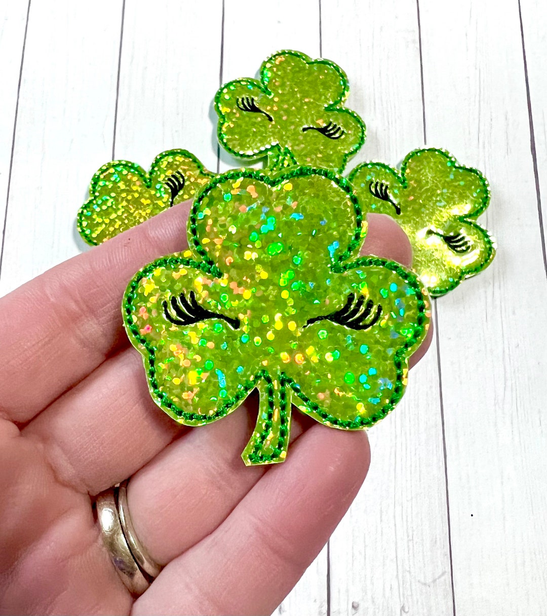 Sassy Clover Feltie, Girly Shamrock Feltie Embellishment, St. Patrick's ...