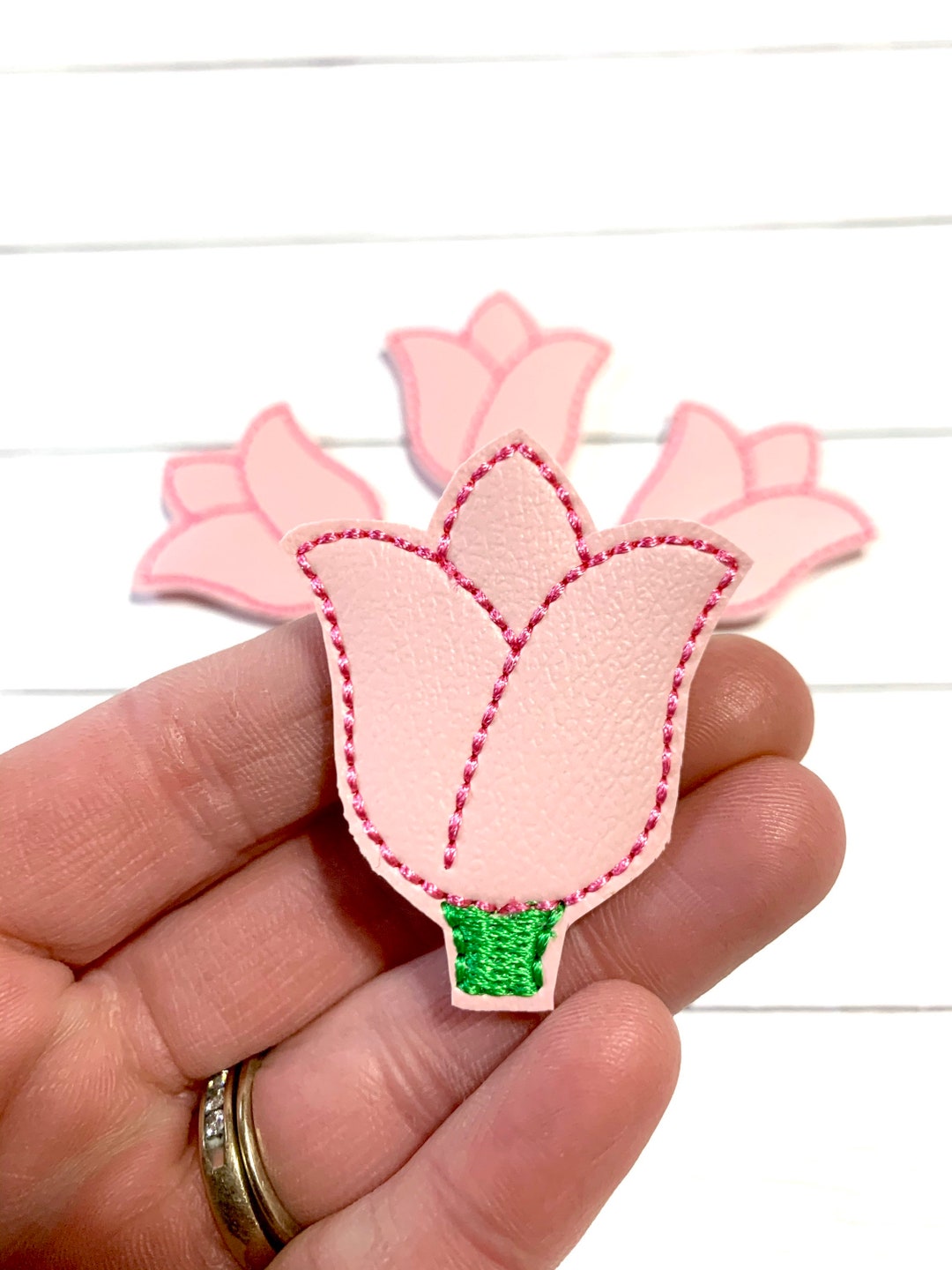 Pink Tulip Felties Flower Feltie Embellishment Tulip Feltie - Etsy