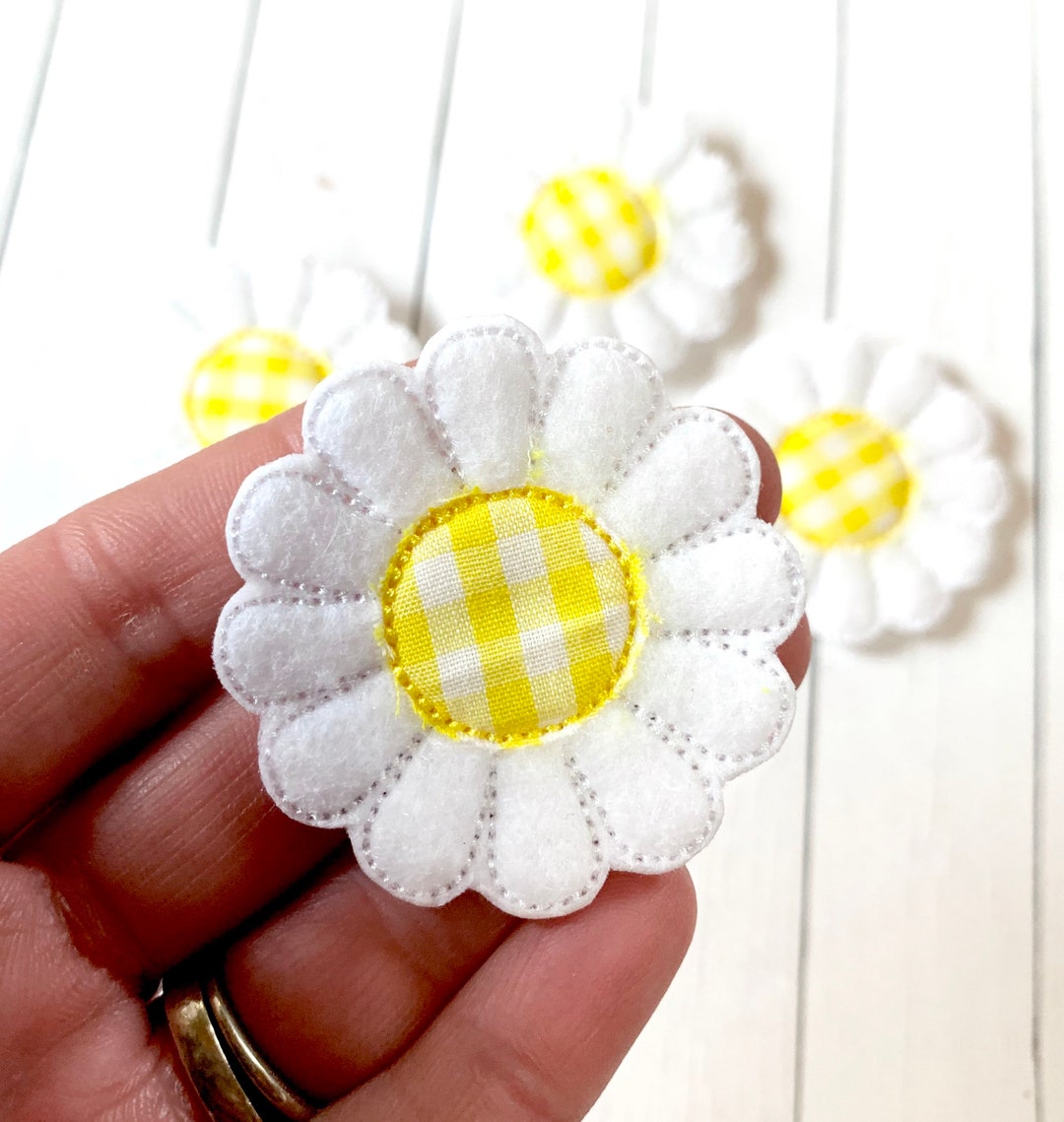 White Daisy Feltie, Flower Feltie Embellishment, Floral Felties, Daisy ...