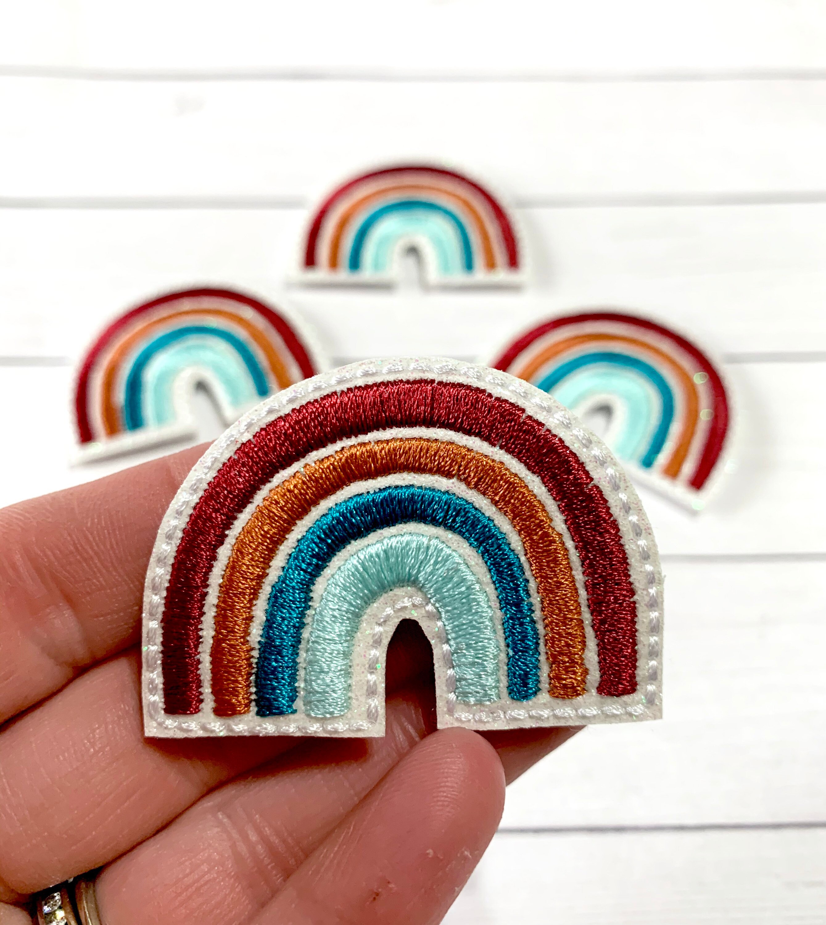 Fall Rainbow Feltie, Rainbow Feltie Embellishment, Autumn Feltie ...