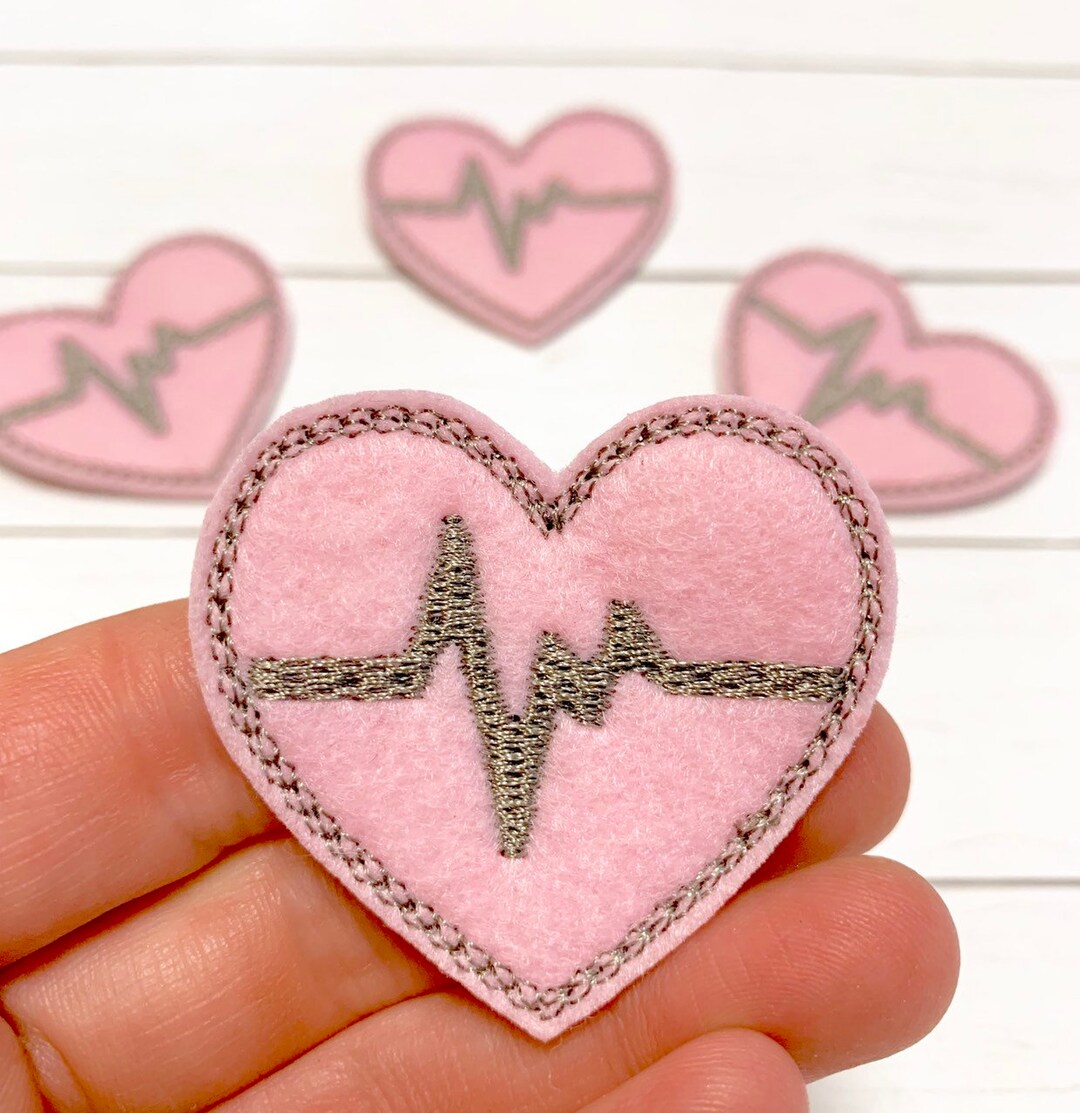 Ekg Heart Feltie, Medical Felties, RN Nurse Feltie Embellishment, Badge ...