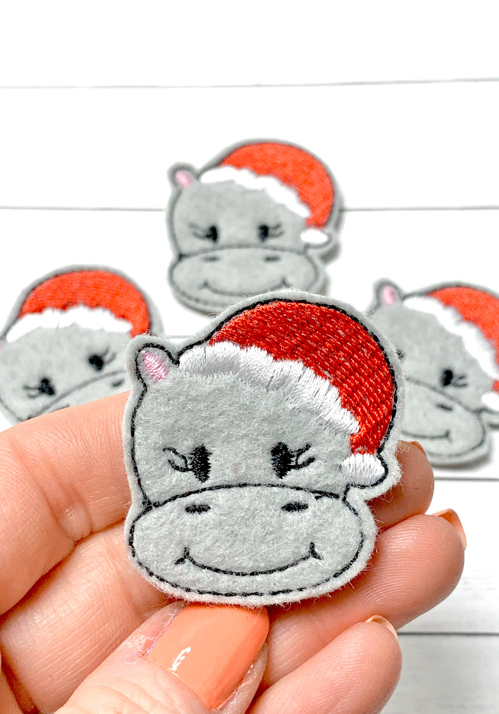 Santa Hippo Felties Christmas Feltie Embellishment Hippo - Etsy UK