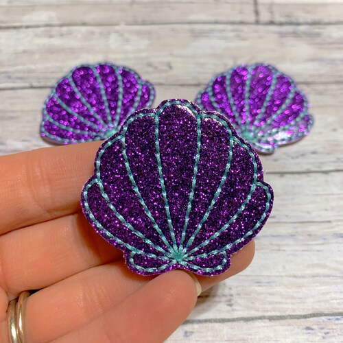 Seashell Feltie Shell Glitter Confetti Feltie Embellishment - Etsy