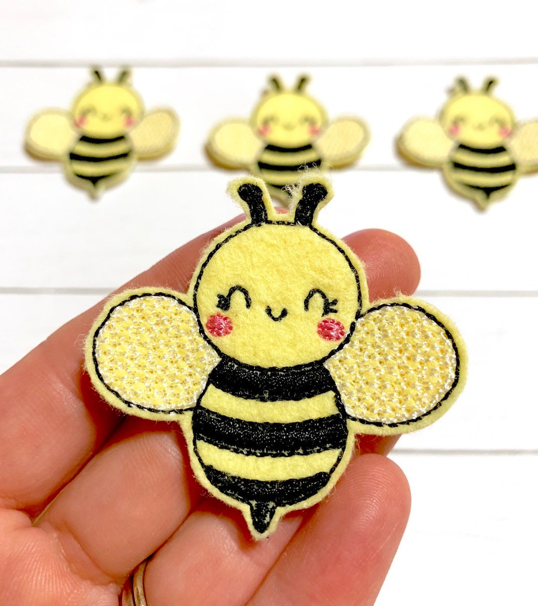Happy Bee Feltie, Honey Bee Feltie Embellishment, Insect Felties ...
