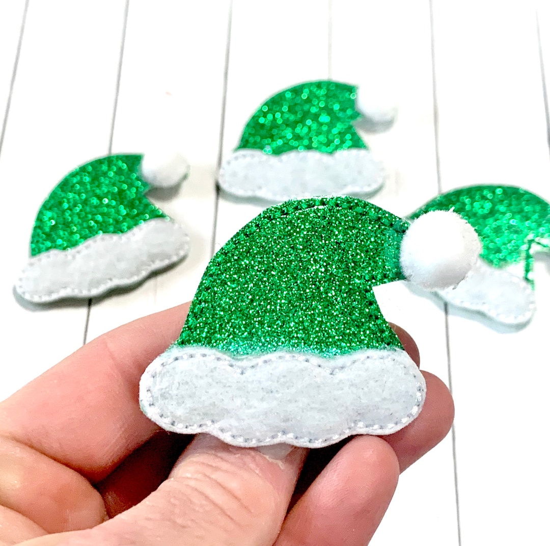 Santa Hat Feltie, Santa Feltie Embellishment, Christmas Felties, Winter ...