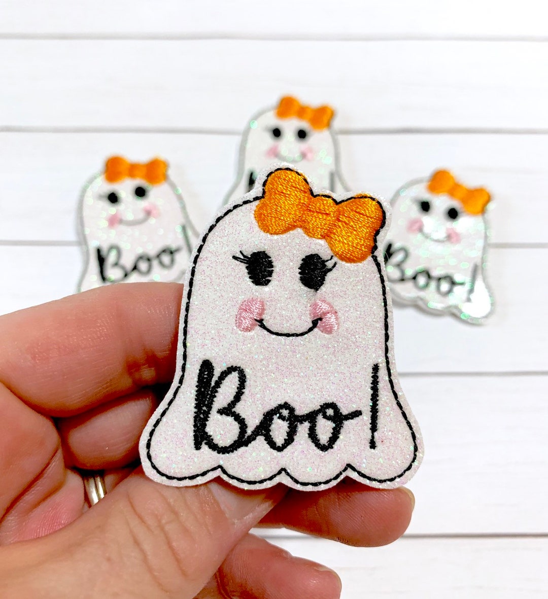 Cute Boo Ghost Feltie, Ghost Feltie Embellishment, Halloween Felties ...