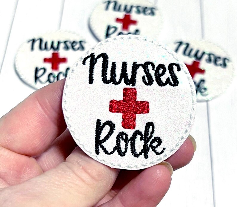 Nurses Rock Feltie, Medical Feltie Embellishment, Red Glitter Feltie ...