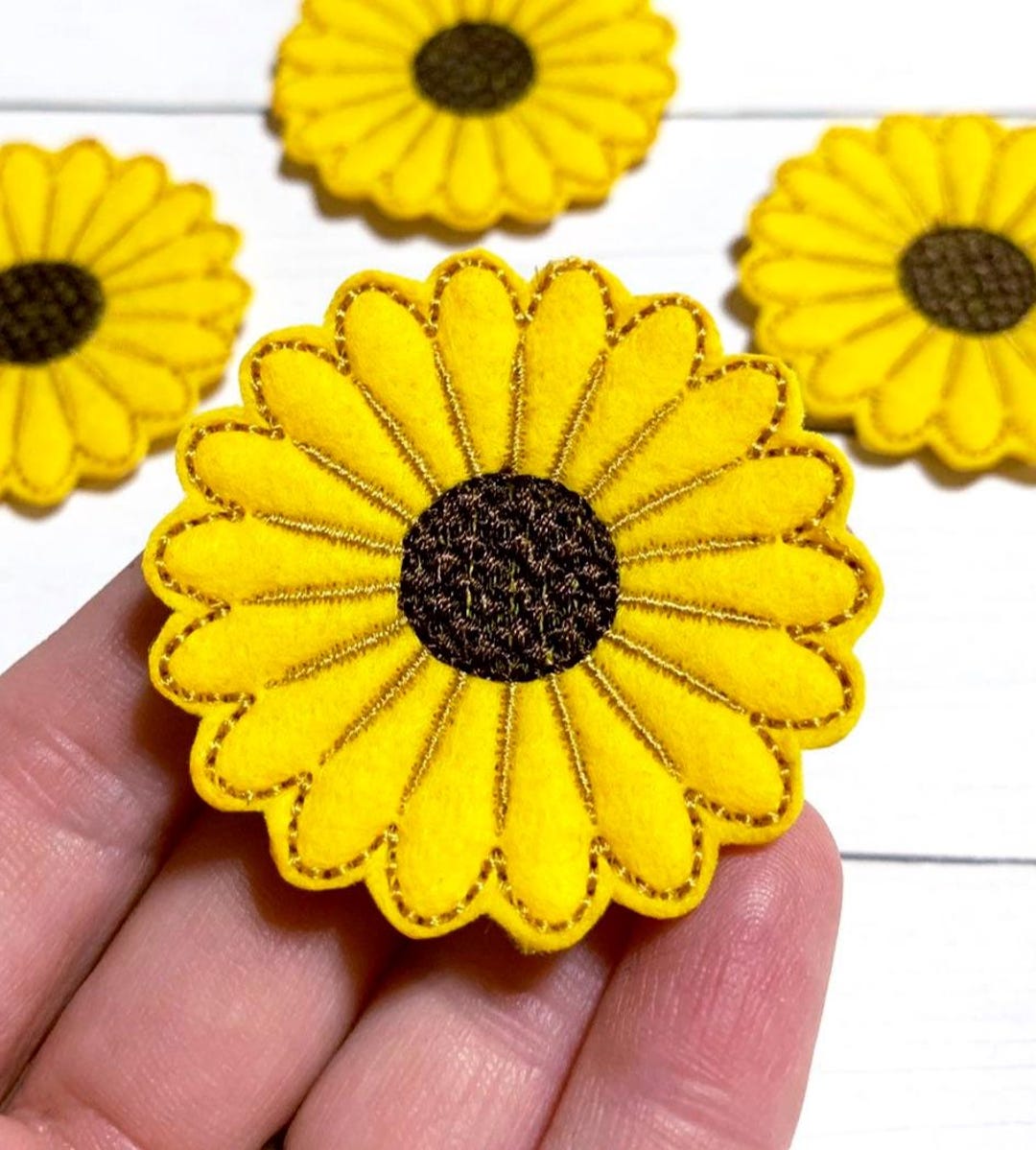 Sunflower Feltie, Flower Feltie Embellishment, Floral Felties ...