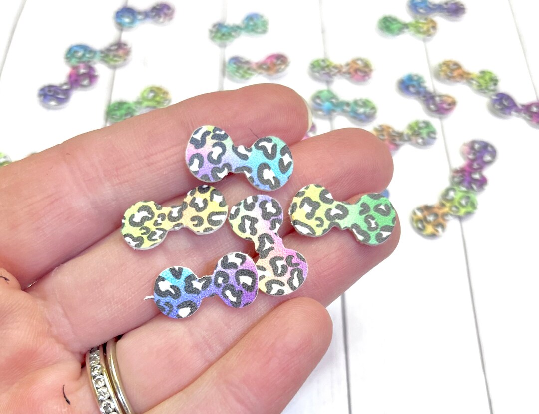 Rainbow Leopard Small Bow Embellishment, Bows for Feltie, Bow Shape ...