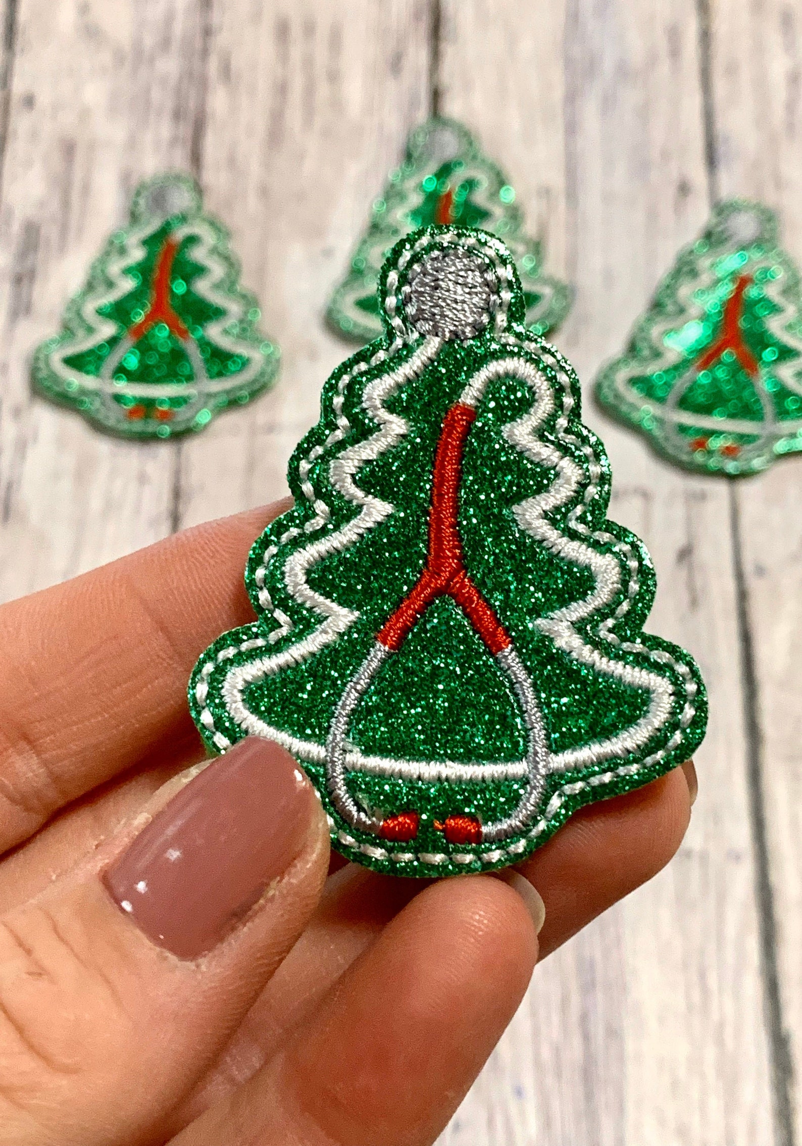 Christmas Tree Feltie, Stethoscope Tree Feltie Embellishments, Nurse ...