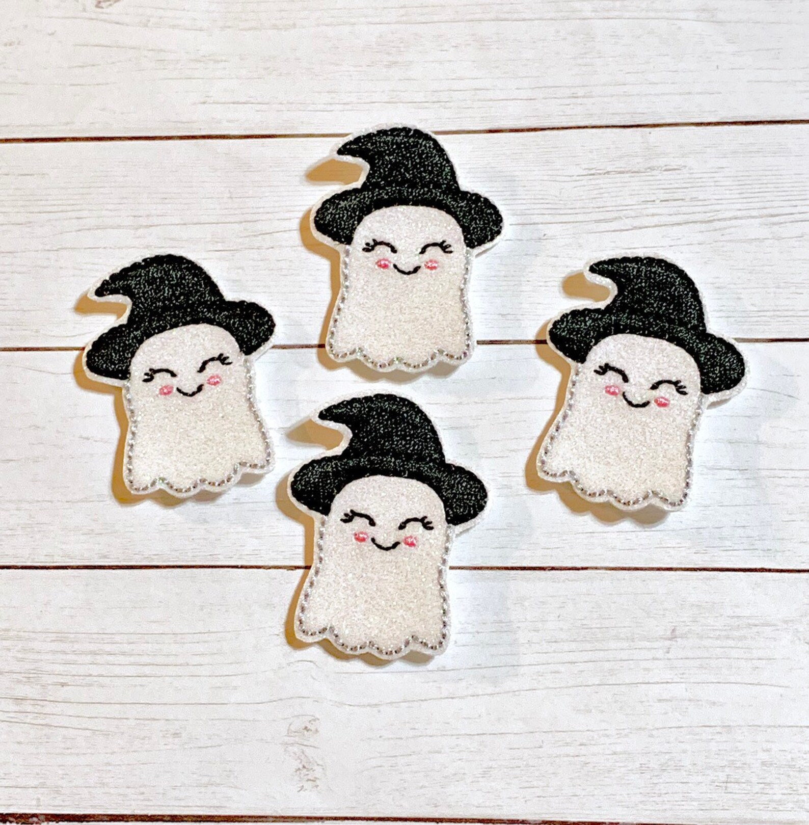Witch Ghost Feltie Glitter Ghost Felties Cute Witch Feltie - Etsy
