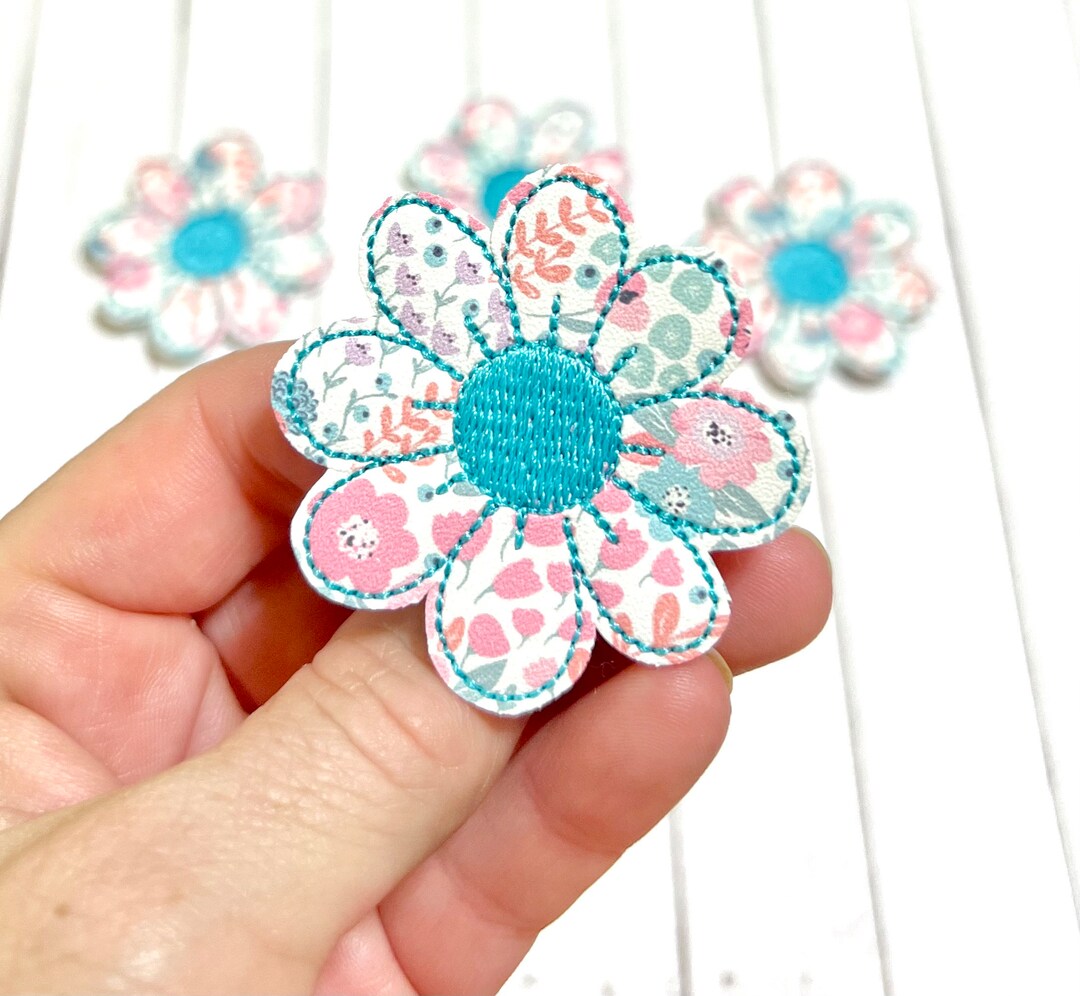 Pink Blue Flower Feltie, Flower Feltie Embellishment, Pretty Flower ...