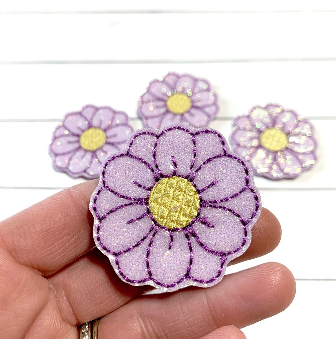 Purple Daisy Feltie, Flower Feltie Embellishment, Daisy Feltie, Floral ...