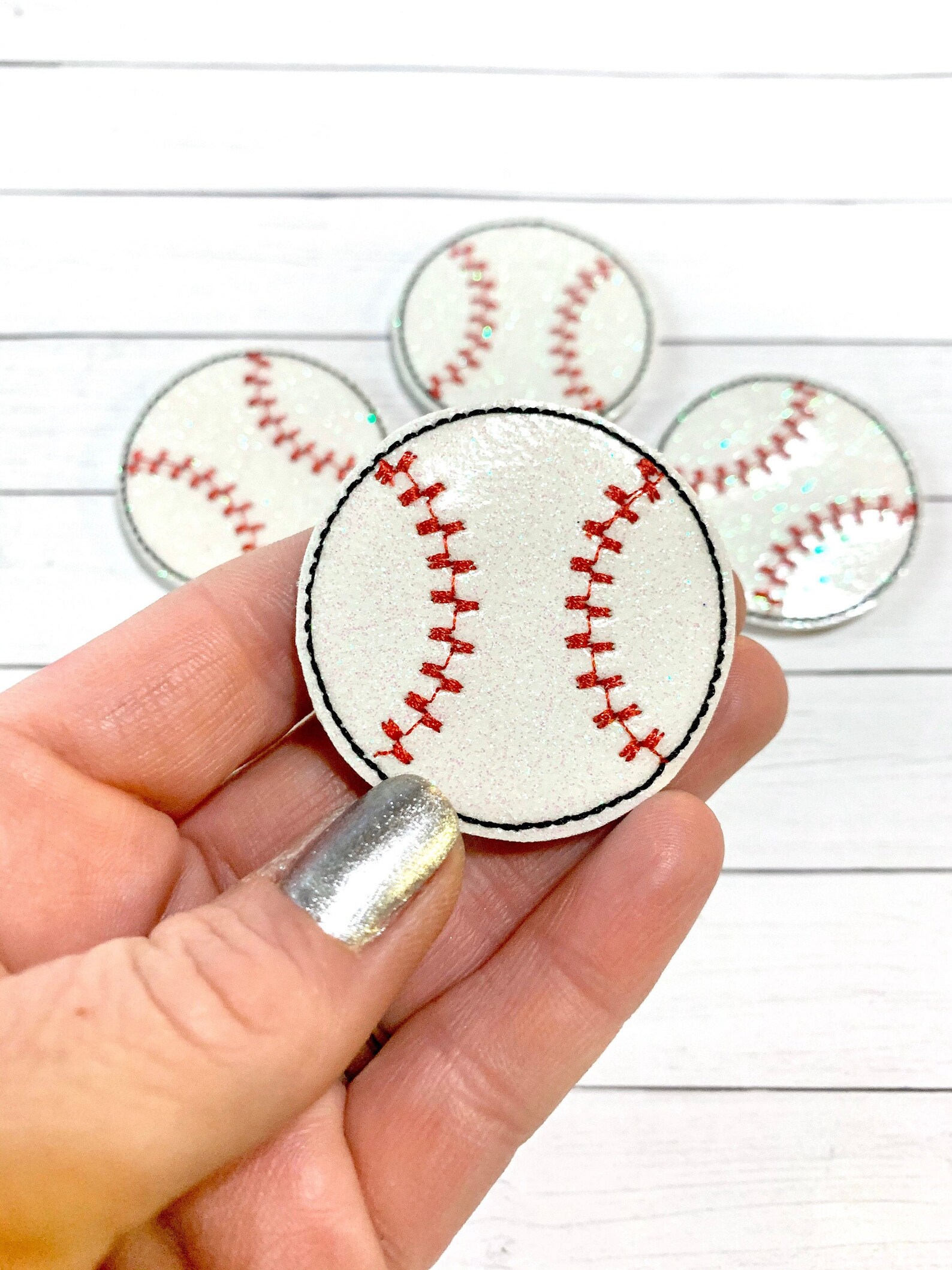 Glitter Baseball Feltie Baseball Feltie Embellishment - Etsy