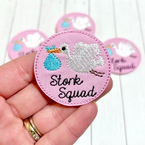 Pink Stork Squad Feltie, Labor and Delivery Feltie Embellishment, New ...