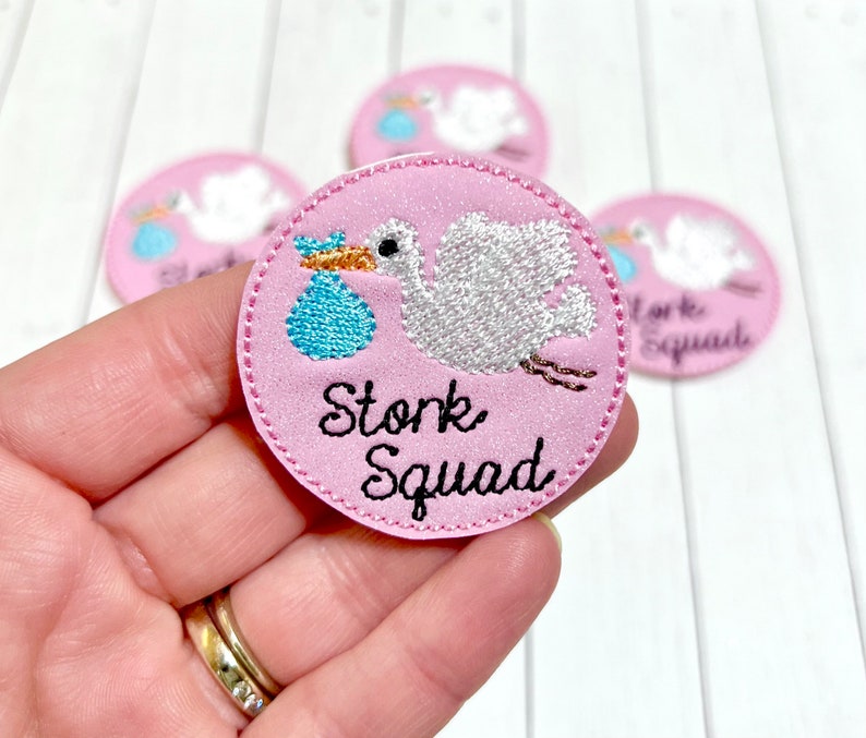 Pink Stork Squad Feltie, Labor and Delivery Feltie Embellishment, New ...