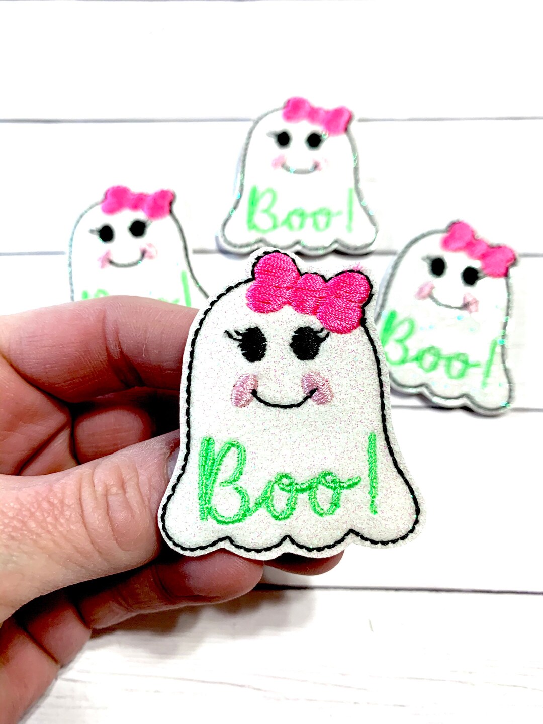 Boo Glitter Ghost Feltie, Girl Ghost Feltie Embellishment, Halloween ...