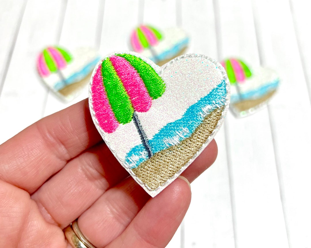 Beach Scene With Umbrella Feltie Embellishment, Ocean Waves Feltie ...