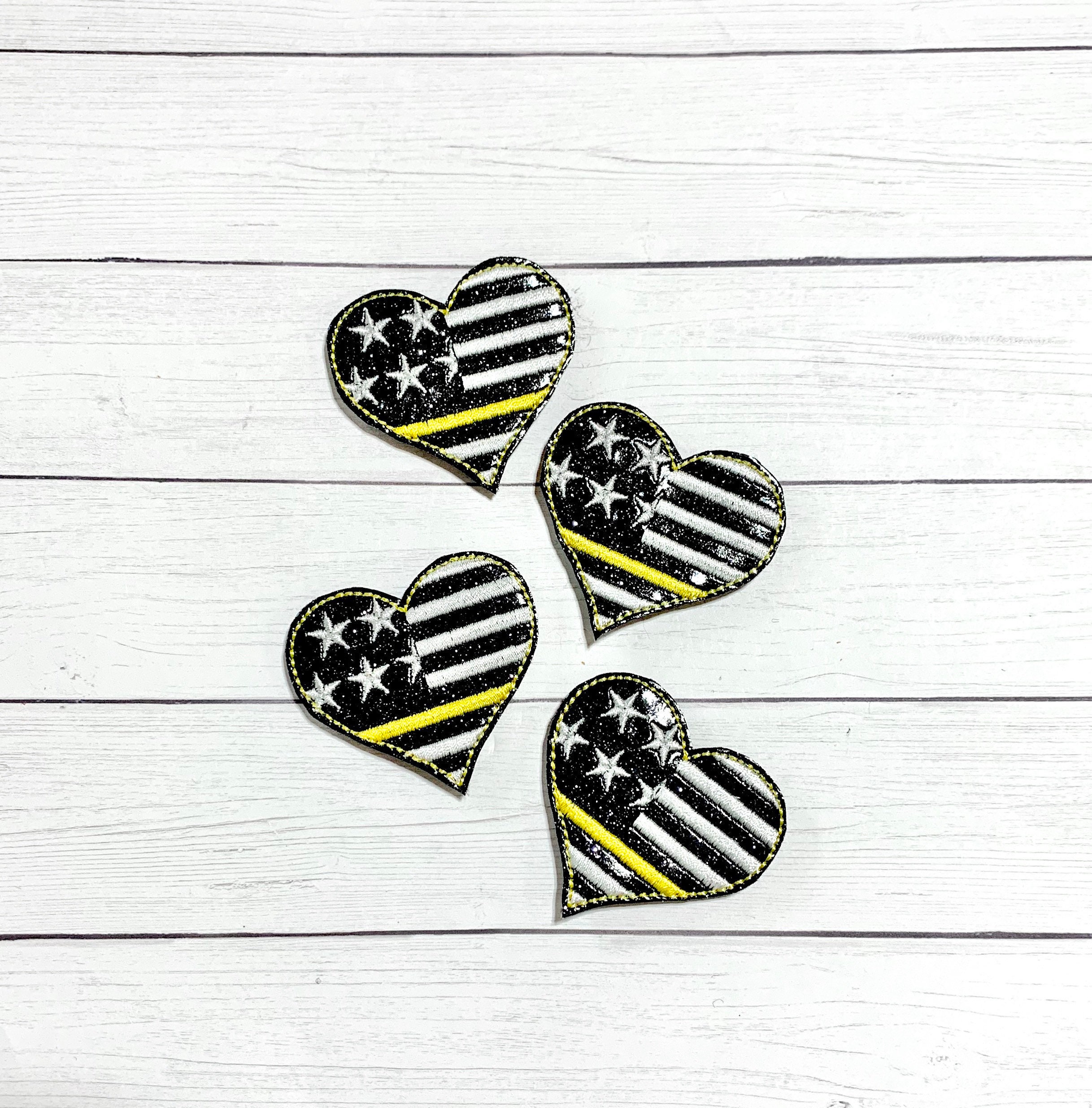 Thin Yellow Line Feltie Yellow Line Heart Feltie | Etsy