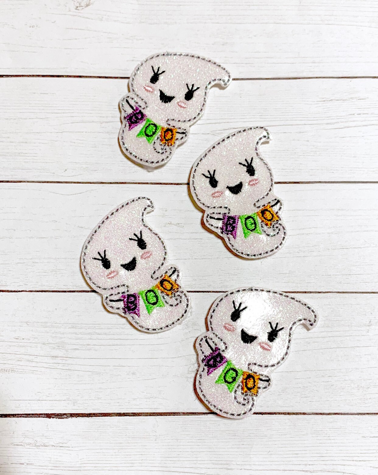 BOO Ghost Felties Glitter Halloween Feltie Embellishment - Etsy