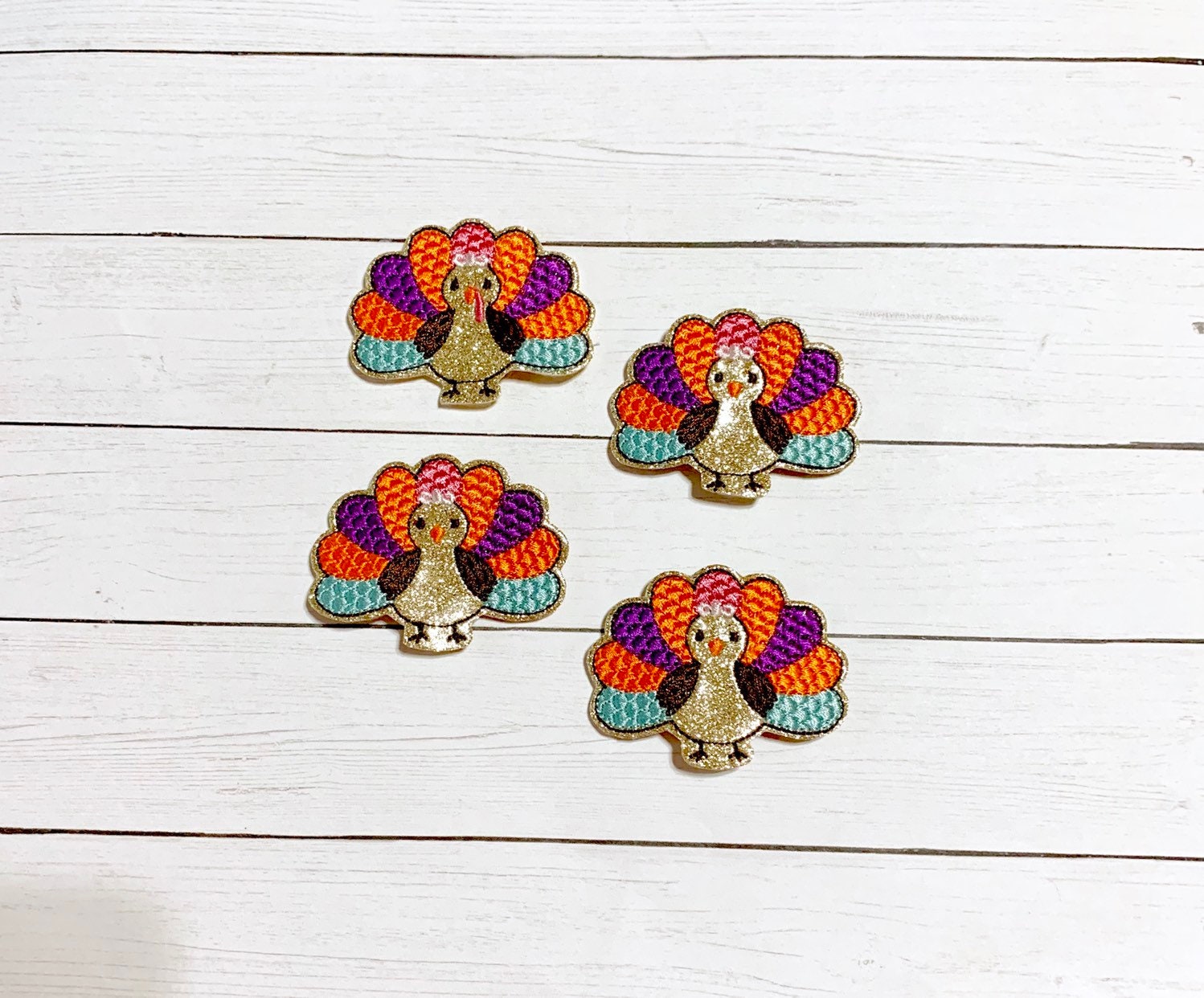 Turkey Feltie Glitter Turkey Girl Feltie Embellishment - Etsy