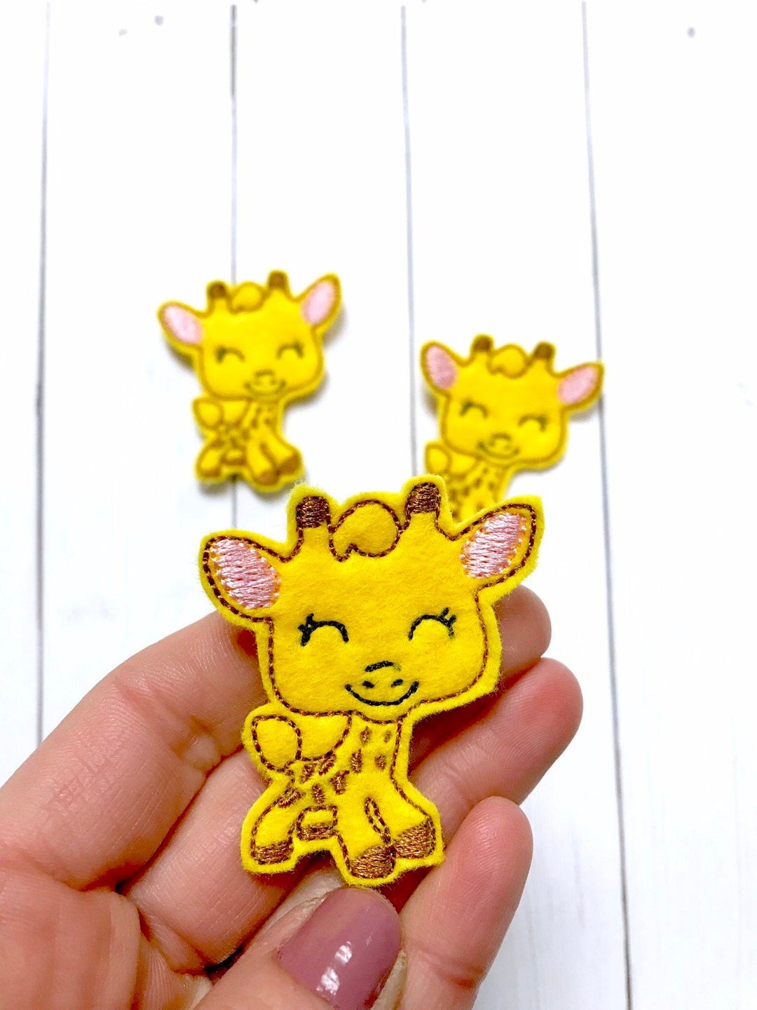 Giraffe Felties, Yellow Giraffe Feltie Embellishment, Zoo Feltie ...