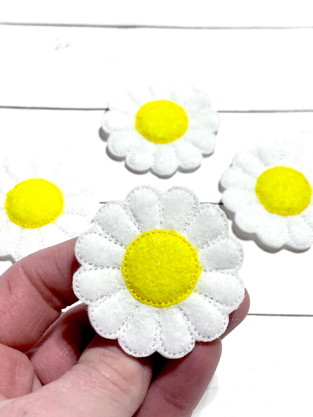 White Daisy Feltie, Flower Feltie Embellishment, Floral Felties, Daisy ...