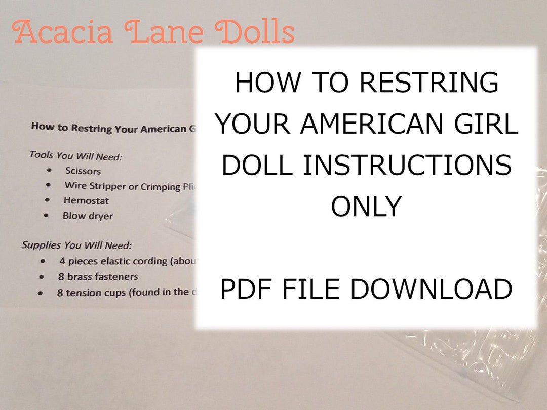 How To Restring Your American Girl Doll Restringing Kit Instructions Only Etsy