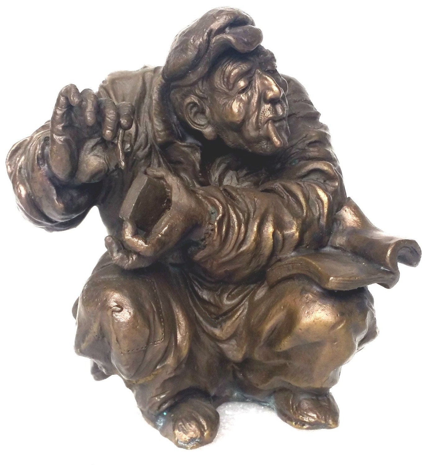 Bronze Old Man Lighting Cigarettes - Etsy