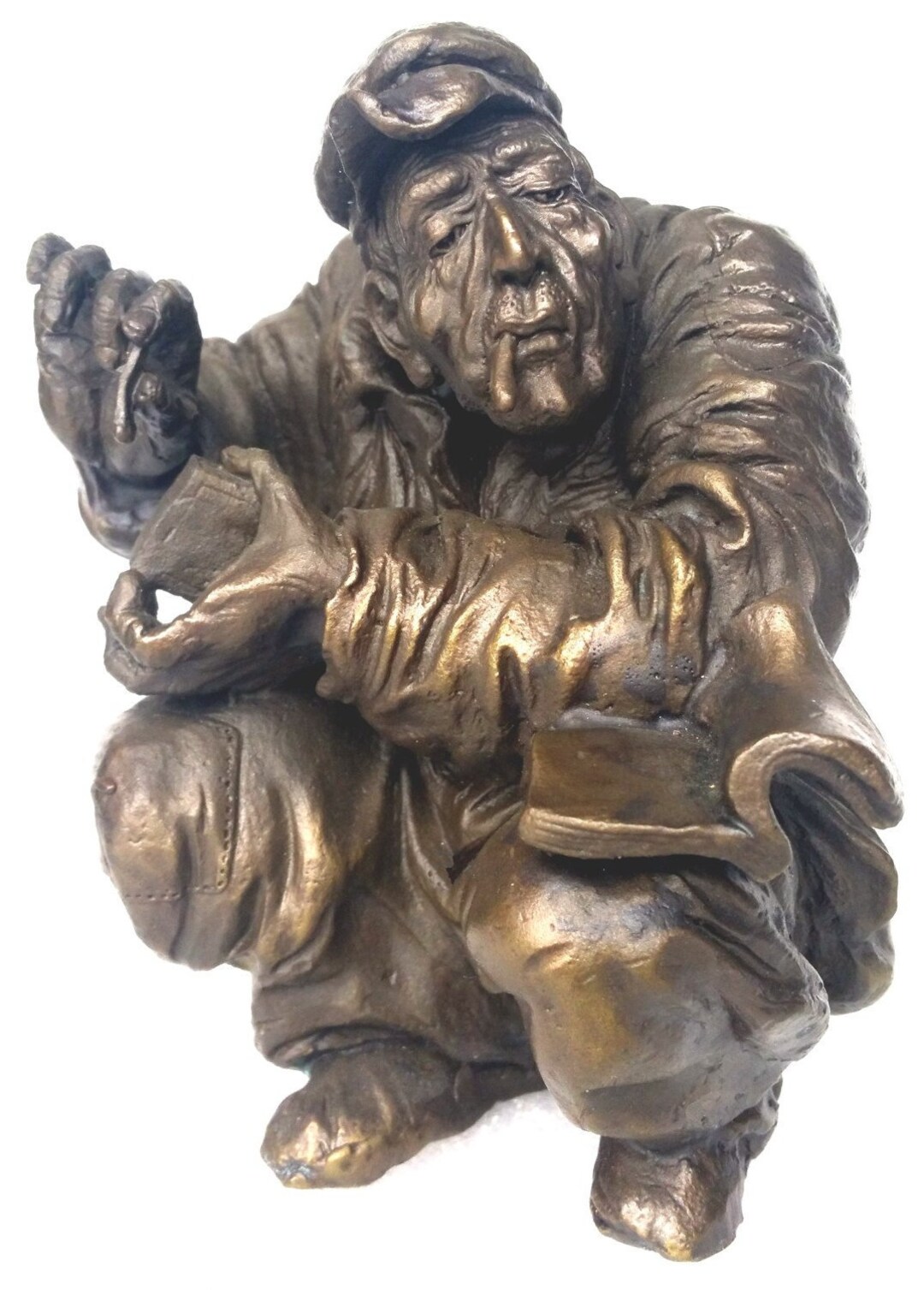 Bronze Old Man Lighting Cigarettes - Etsy