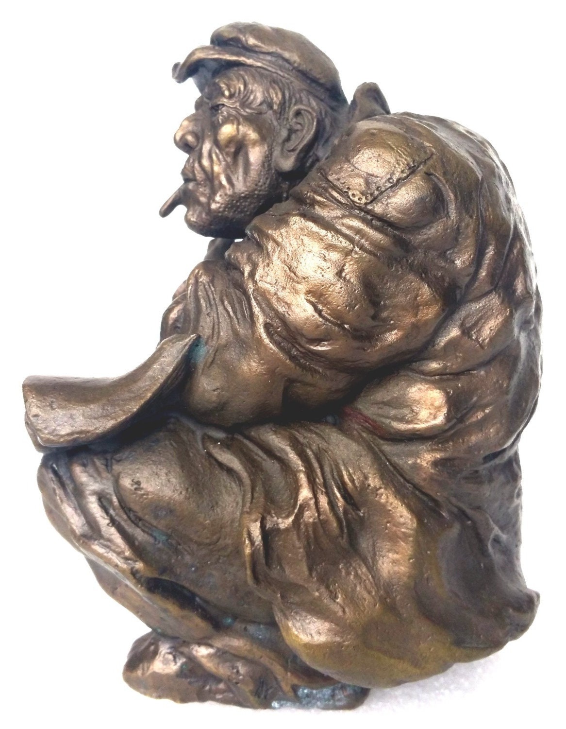Bronze Old Man Lighting Cigarettes - Etsy